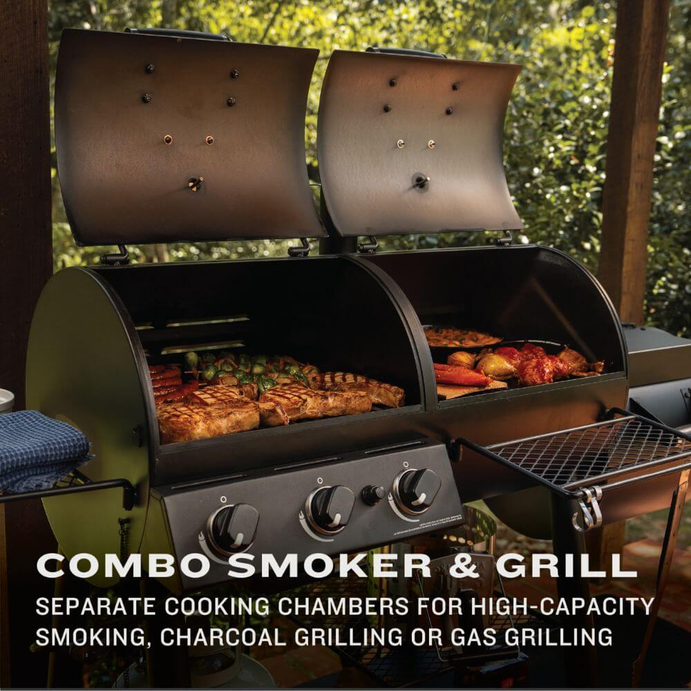 Oklahoma Joe’s Canyon Combo Smoker & Grill | Dual Fuel BBQ | BBQ Spit Rotisseries